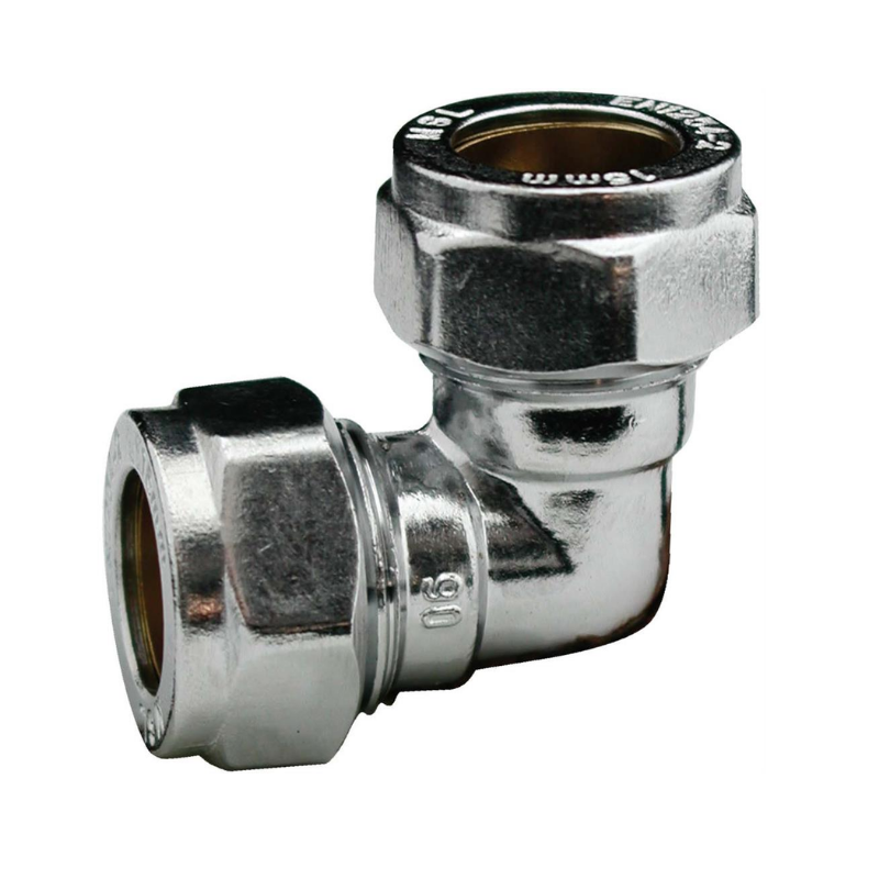 15mm Chrome Compression Elbow - Mahoneys Builders Merchants